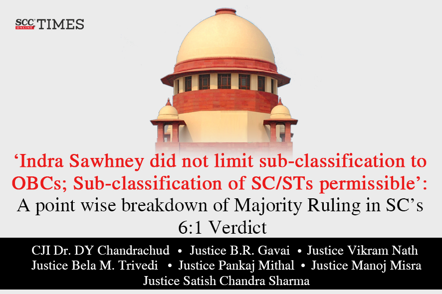 6 1 Sc Verdict Overruling E V Chinnaiah And Holding Permissibility Of